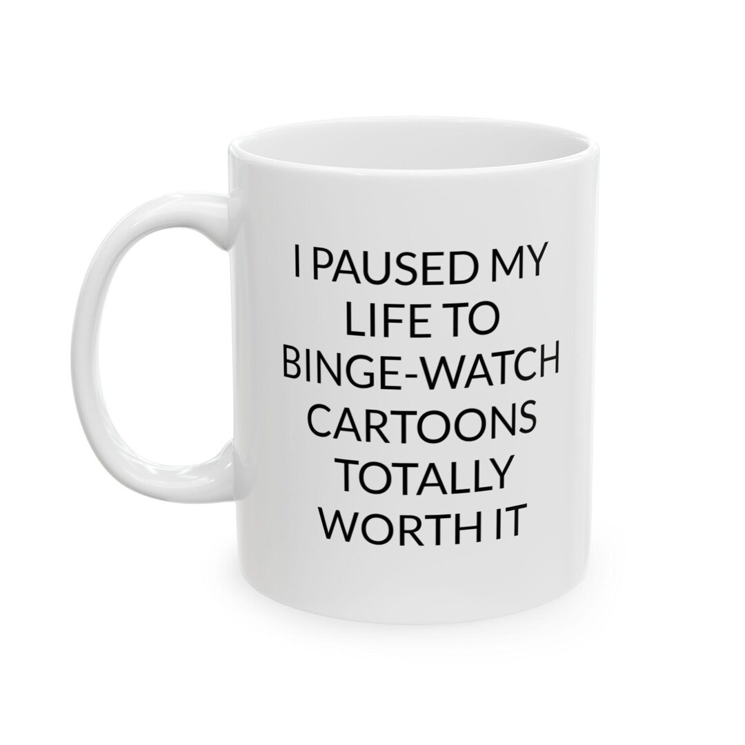 Cartoon Binge-watching Mug Perfect Gift for Animation Lovers & TV Show ...