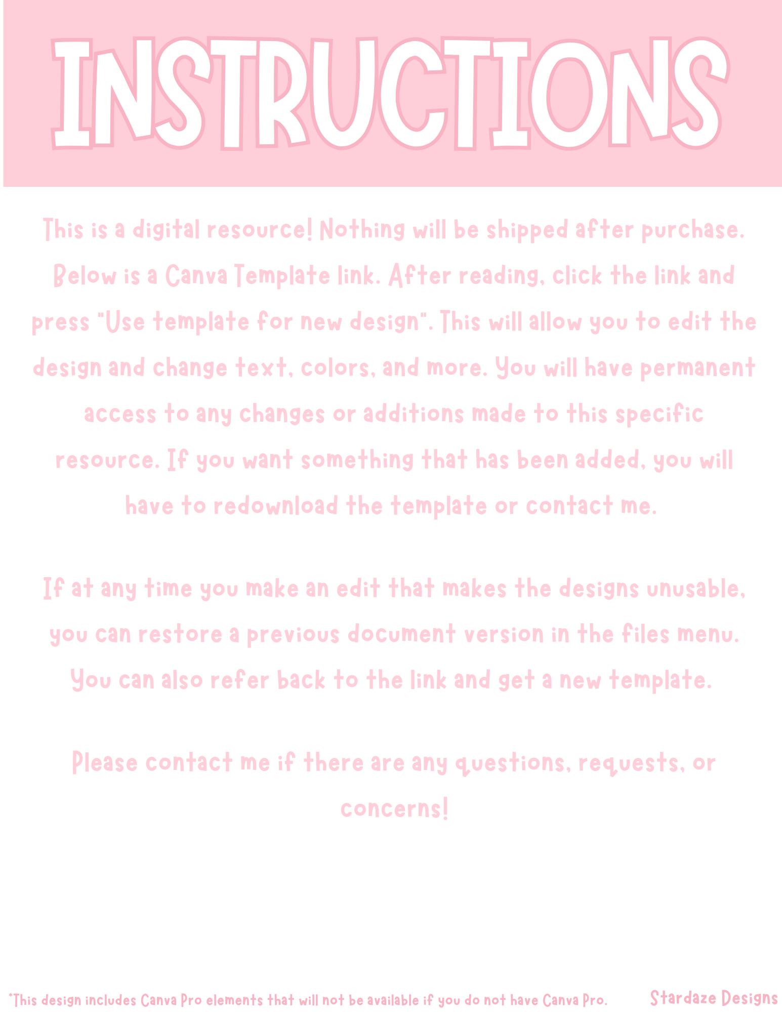 Coquette Classroom Decor Bundle | Editable Canva Template - Etsy