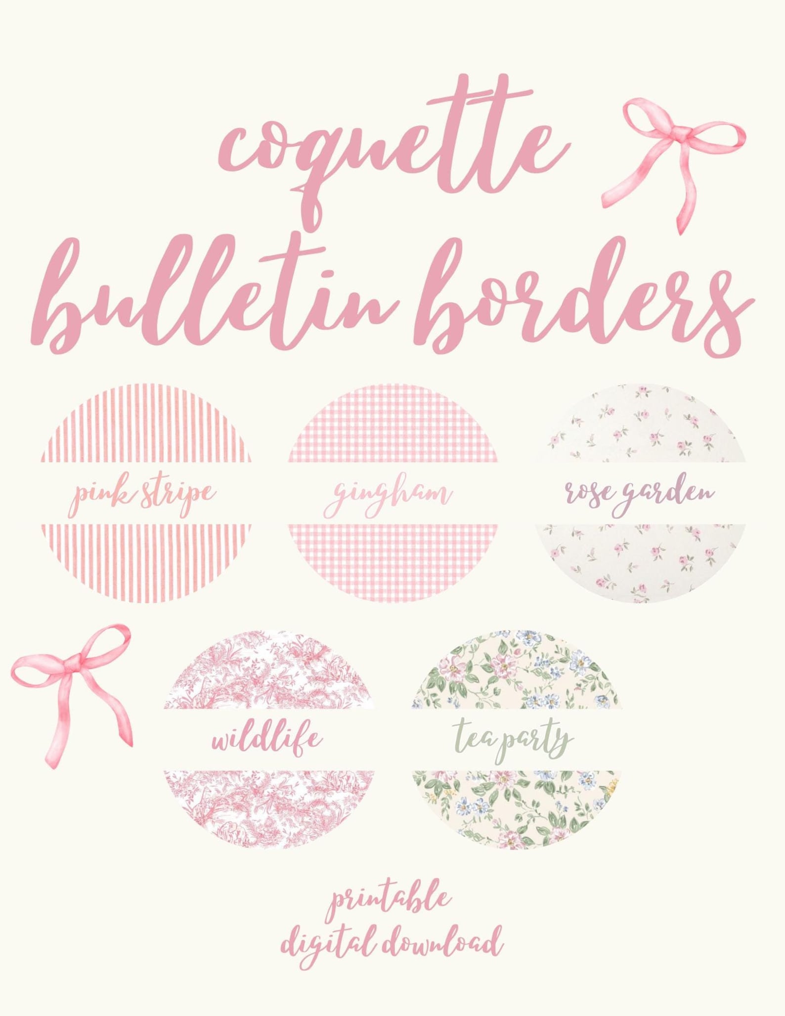 Coquette/pink Bulletin Borders | Teacher Resources, Classroom Supplies ...