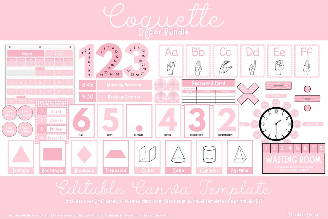 Coquette Classroom Decor | Teacher Resources, Classroom Decor, Editable ...