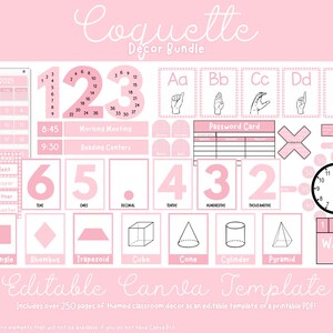 Coquette Classroom Decor | Teacher Resources, Classroom Decor, Editable ...