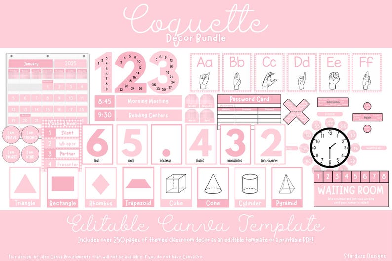 Coquette Classroom Decor | Teacher Resources, Classroom Decor, Editable ...