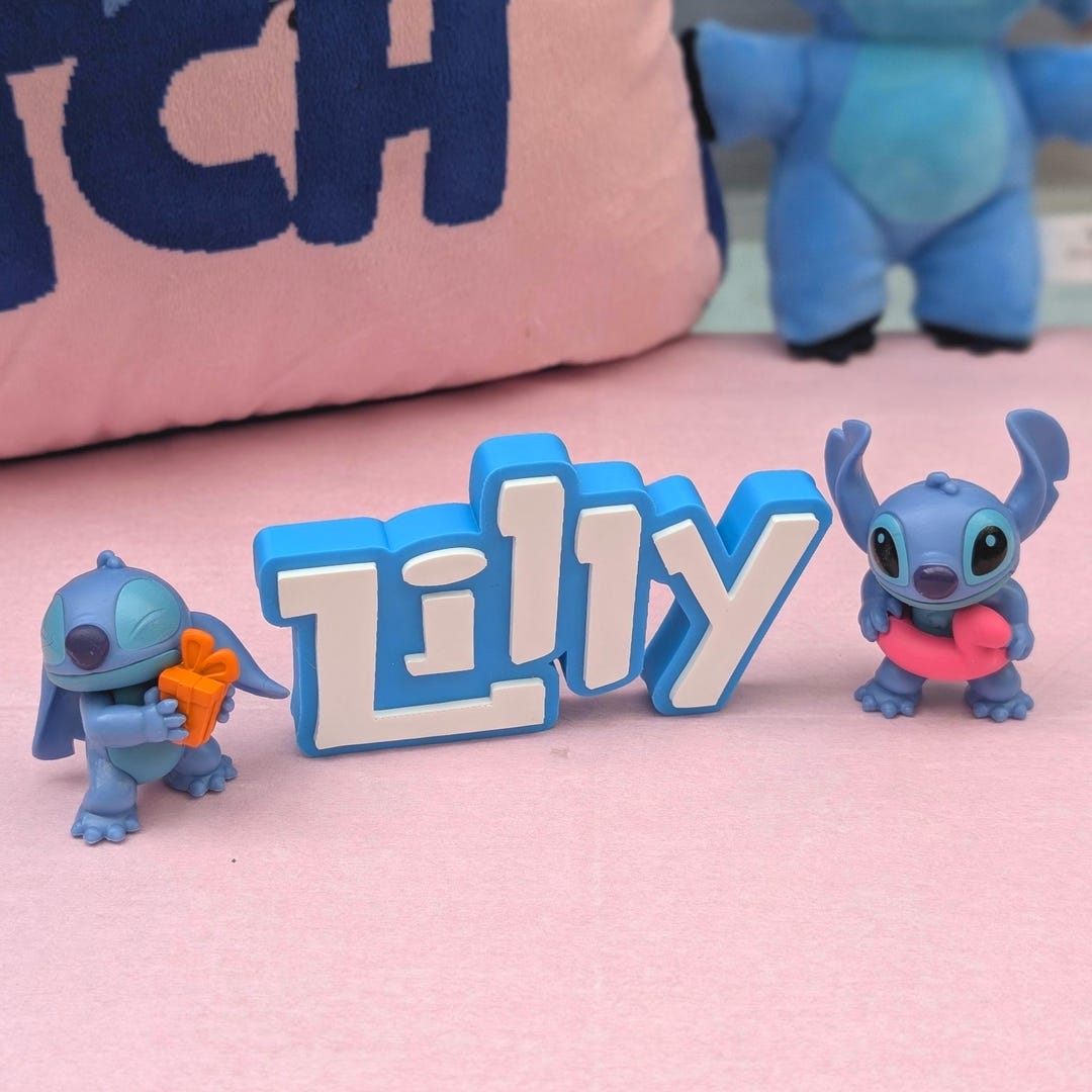 Lilo & Stitch Themed Personalised 3D Nameplate, Ideal as a New Baby ...