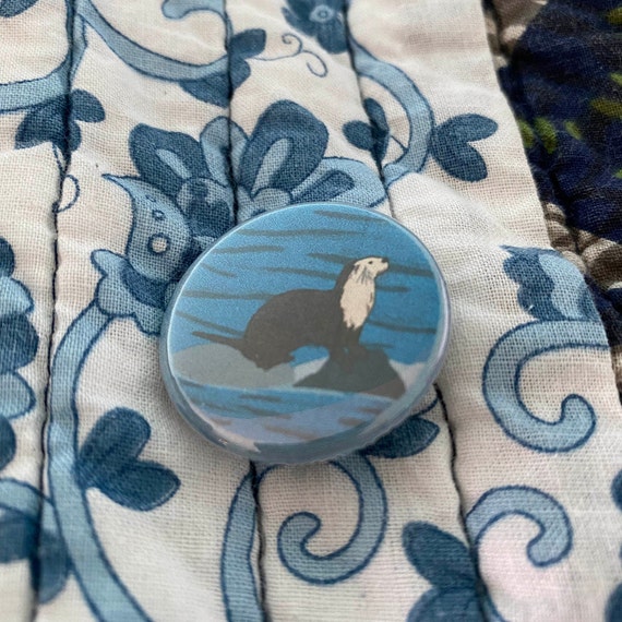 River Otter Pinback Button 1.25 - Etsy