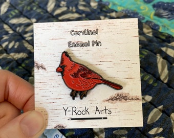 White Cardinal Enamel Pin - Etsy