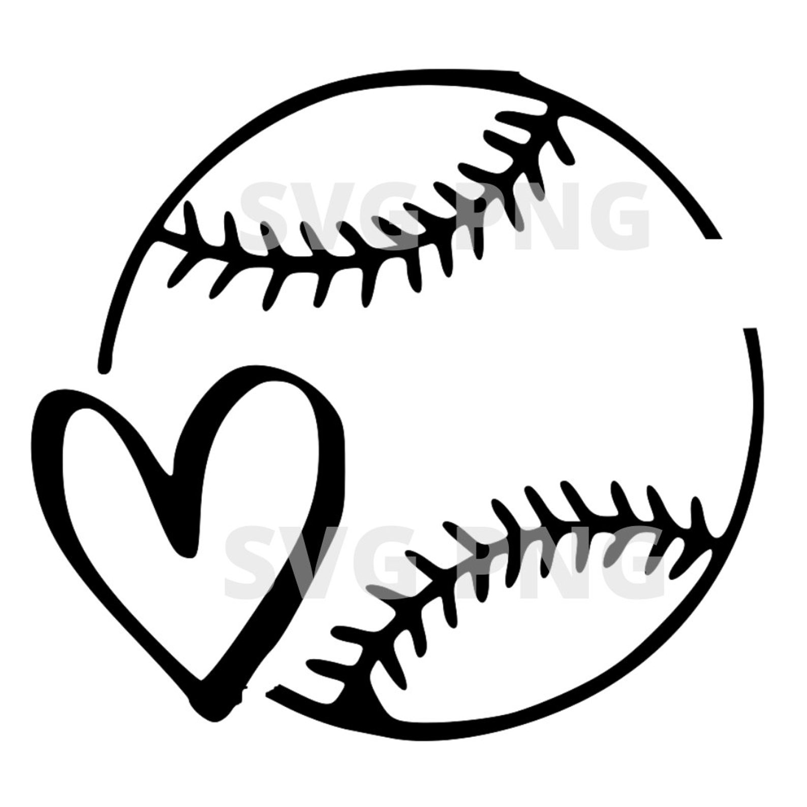 Baseball Heart PNG/SVG - Etsy