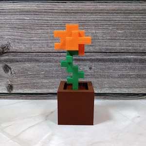 Rose Pixelated Flowers | Minecraft Style Rose | 3D Printed | Custom ...