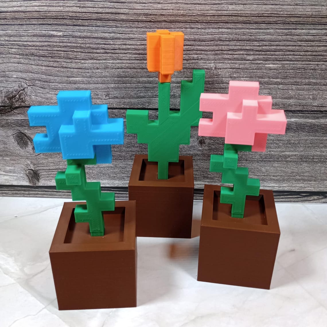 Rose Pixelated Flowers | Minecraft Style Rose | 3D Printed | Custom ...