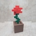 Rose Pixelated Flowers Minecraft Style Rose 3D Printed Custom Color ...