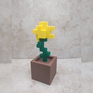 Rose Pixelated Flowers | Minecraft Style Rose | 3D Printed | Custom ...
