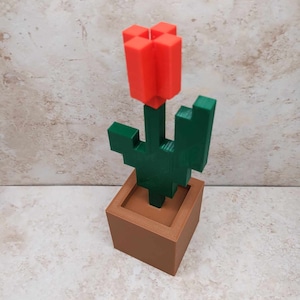 Tulip Pixelated Flowers | Minecraft Style Rose | 3D Printed | Custom ...