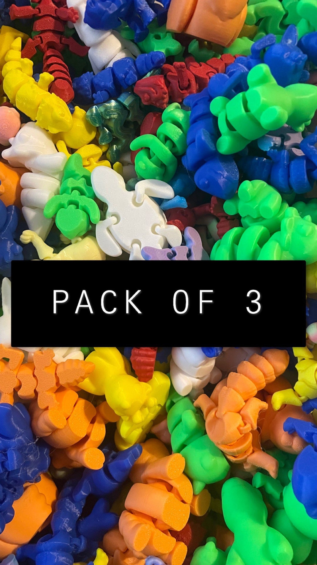 Pack of 3 Mystery Mini 3D Printed Animals/characters pack of 3 - Etsy