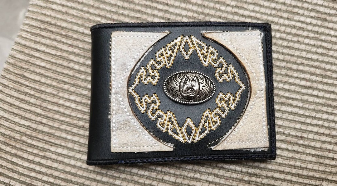 Mexican Charro Hat Embroidered Wallet, Horse, Embroidered Charro Hat ...
