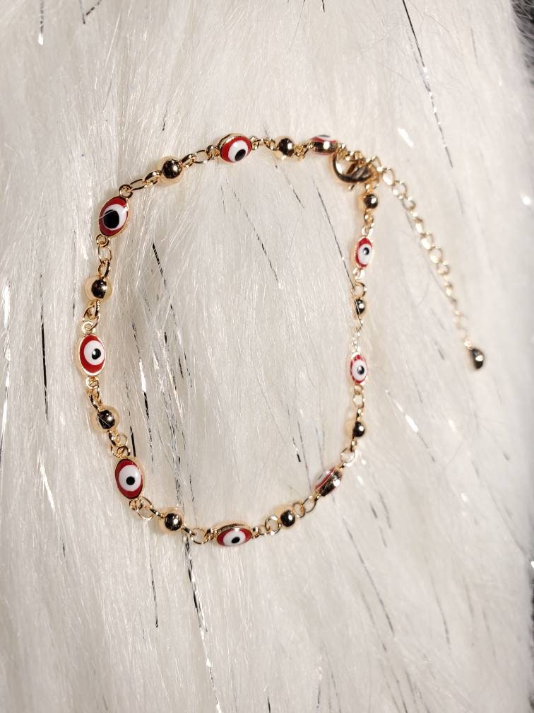 Mal De Ojo Bracelet, Red Mal De Ojo Bracelet, Handmade Red Bracelet ...