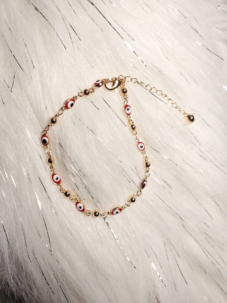 Mal De Ojo Bracelet, Red Mal De Ojo Bracelet, Handmade Red Bracelet ...