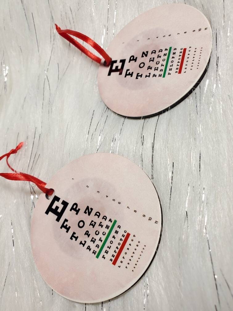 Snellen Chart Ornament, Eye Chart, Optometry, Gift for Optometrist ...