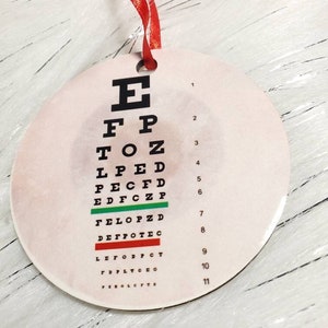 Snellen Chart Ornament, Eye Chart, Optometry, Gift for Optometrist ...