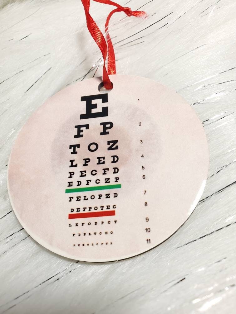 Snellen Chart Ornament, Eye Chart, Optometry, Gift for Optometrist ...
