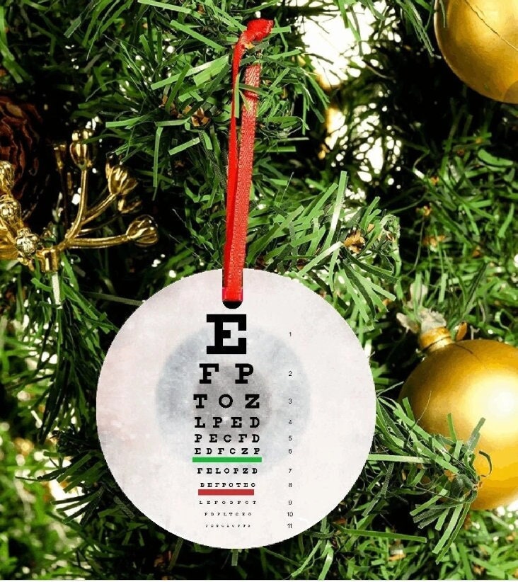 Snellen Chart Ornament, Eye Chart, Optometry, Gift for Optometrist ...