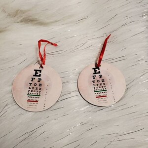 Snellen Chart Ornament, Eye Chart, Optometry, Gift for Optometrist ...