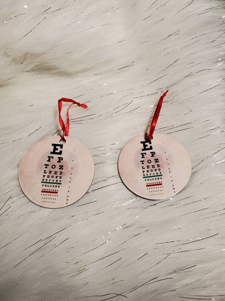 Snellen Chart Ornament, Eye Chart, Optometry, Gift for Optometrist ...