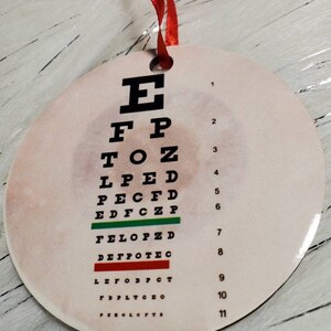 Snellen Chart Ornament, Eye Chart, Optometry, Gift for Optometrist ...