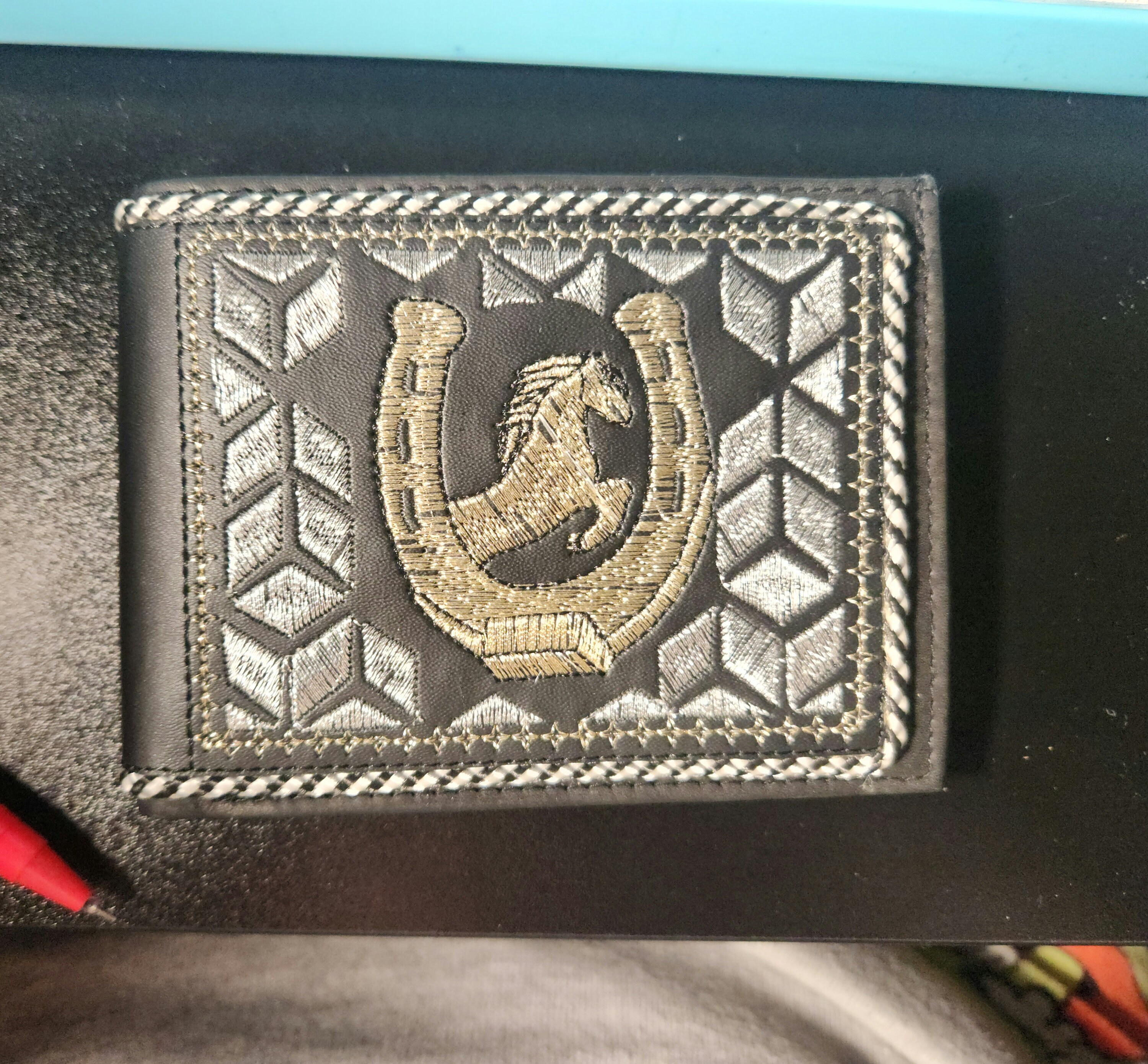 Mexican Embroidered Wallet, Horse, Embroidered Horse Wallet, Wallet ...