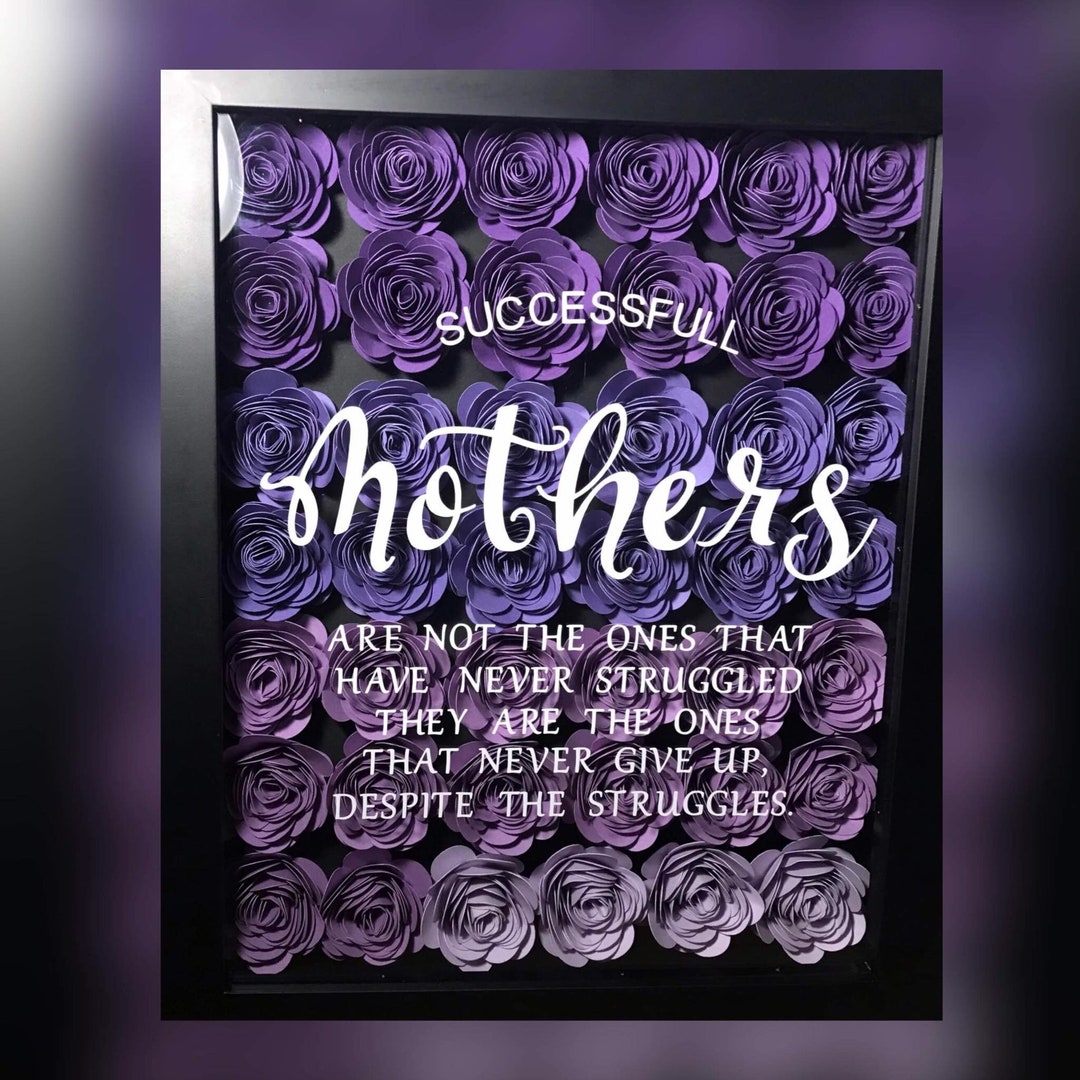 8x10 Frame Successful Mothers Flower Shadowbox Frame 8x10 Purple ...