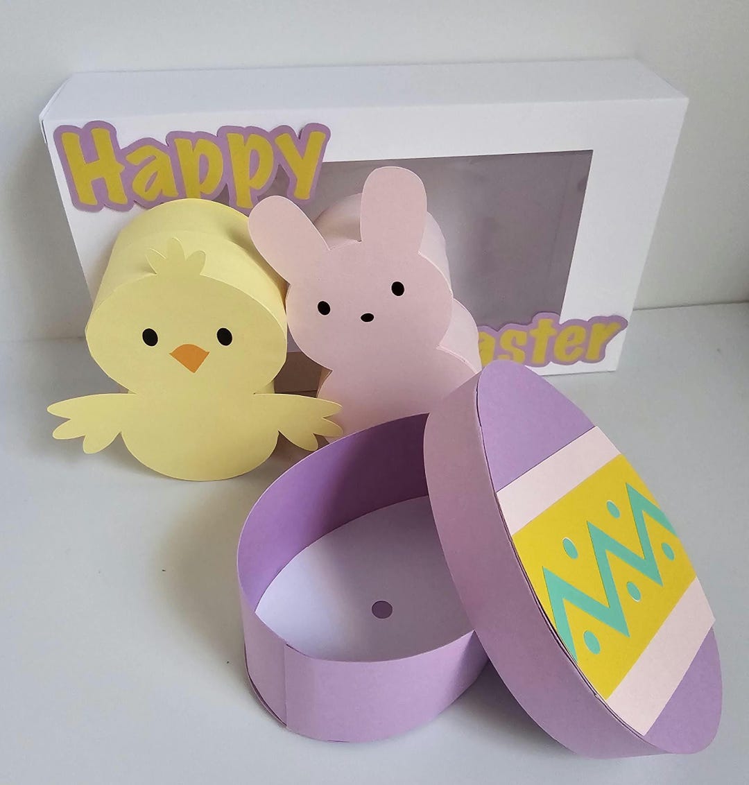 Easter Candy Box SVG/ PNG Digital Download. 3D Bunny, Chick & Egg ...