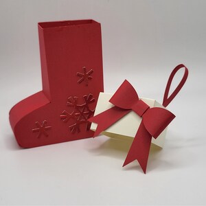 Christmas Stocking Upright Standing Box SVG & PNG - DIY Paper Craft ...