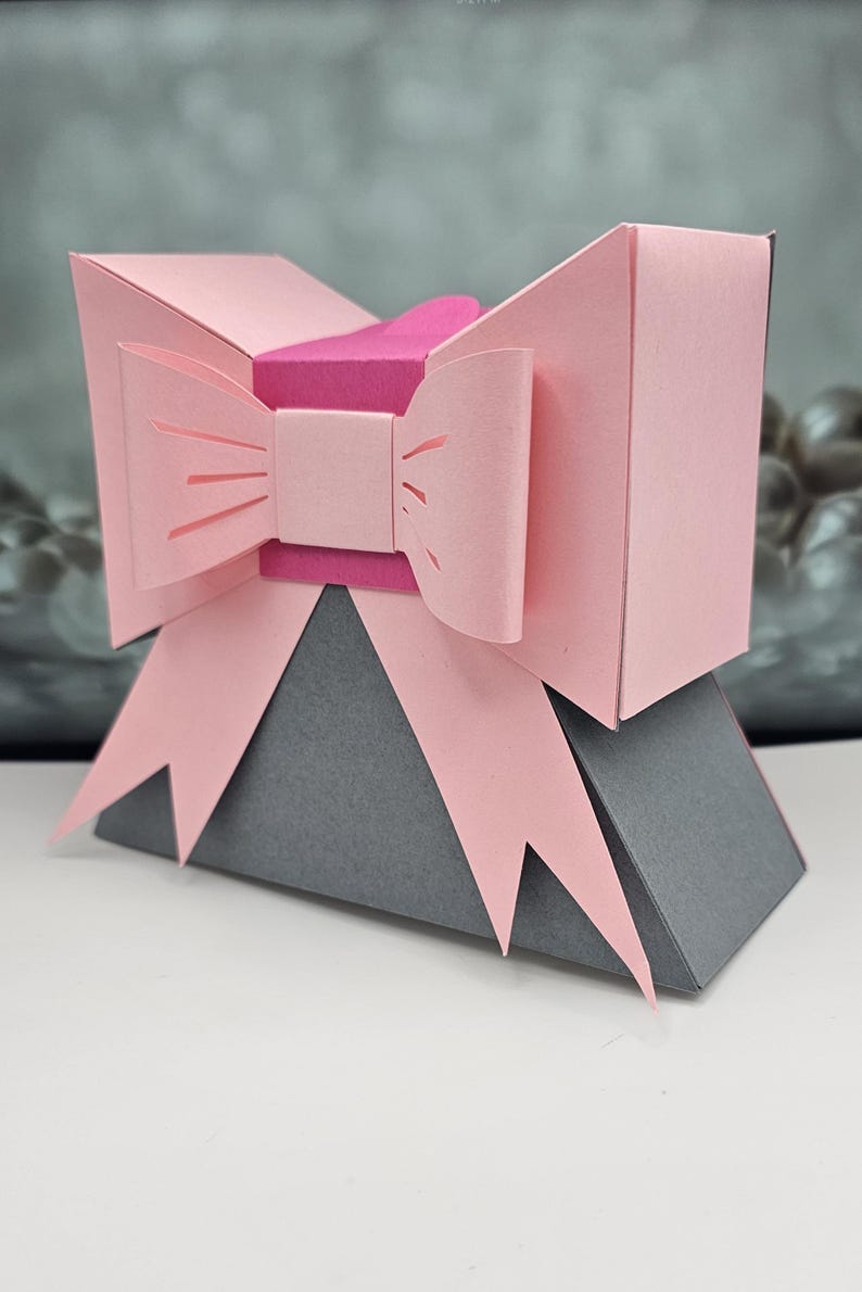 3D Bow Box SVG Gift Box Template | Coquette Pinkmas Favor Box | Cricut ...