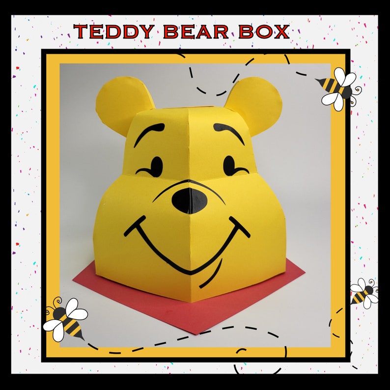 3D Yellow Bear Box SVG/ PNG Digital Download File. Assembly ...
