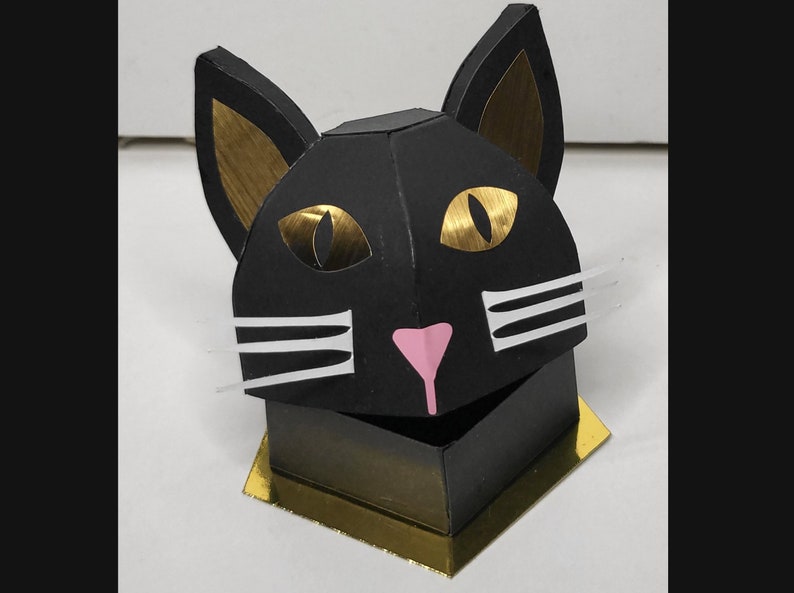 Kitty Cat Box SVG: DIY Paper Craft, Halloween Decoration (digital ...