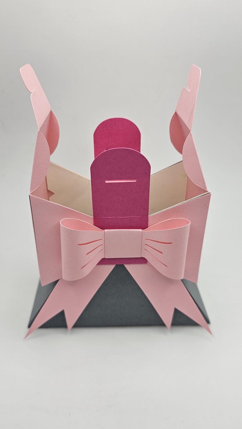 3D Bow Box SVG Gift Box Template | Coquette Pinkmas Favor Box | Cricut ...