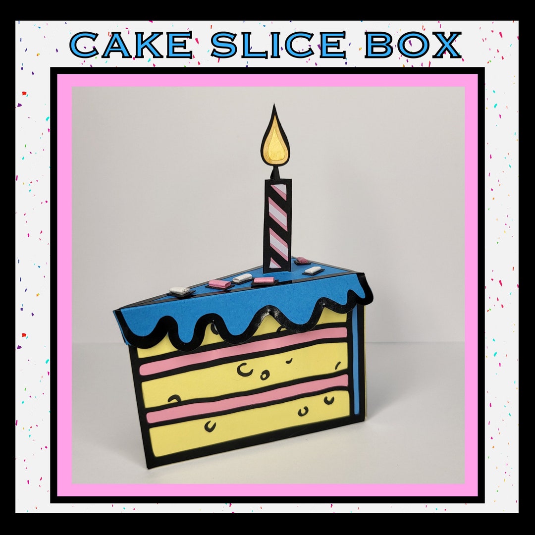 3D Cartoon Cake Slice Box: SVG PNG Digital Download File. Cutting ...