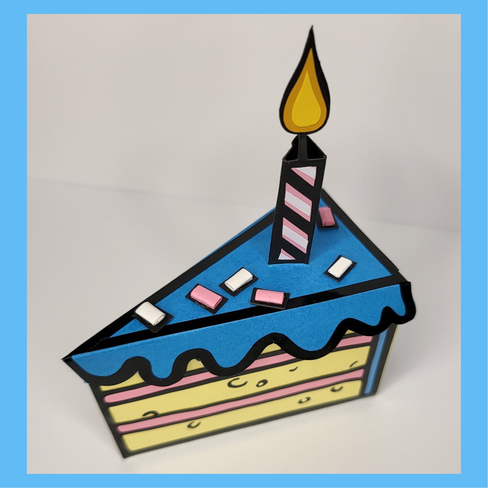 3D Cartoon Cake Slice Box: SVG PNG Digital Download File. Cutting ...