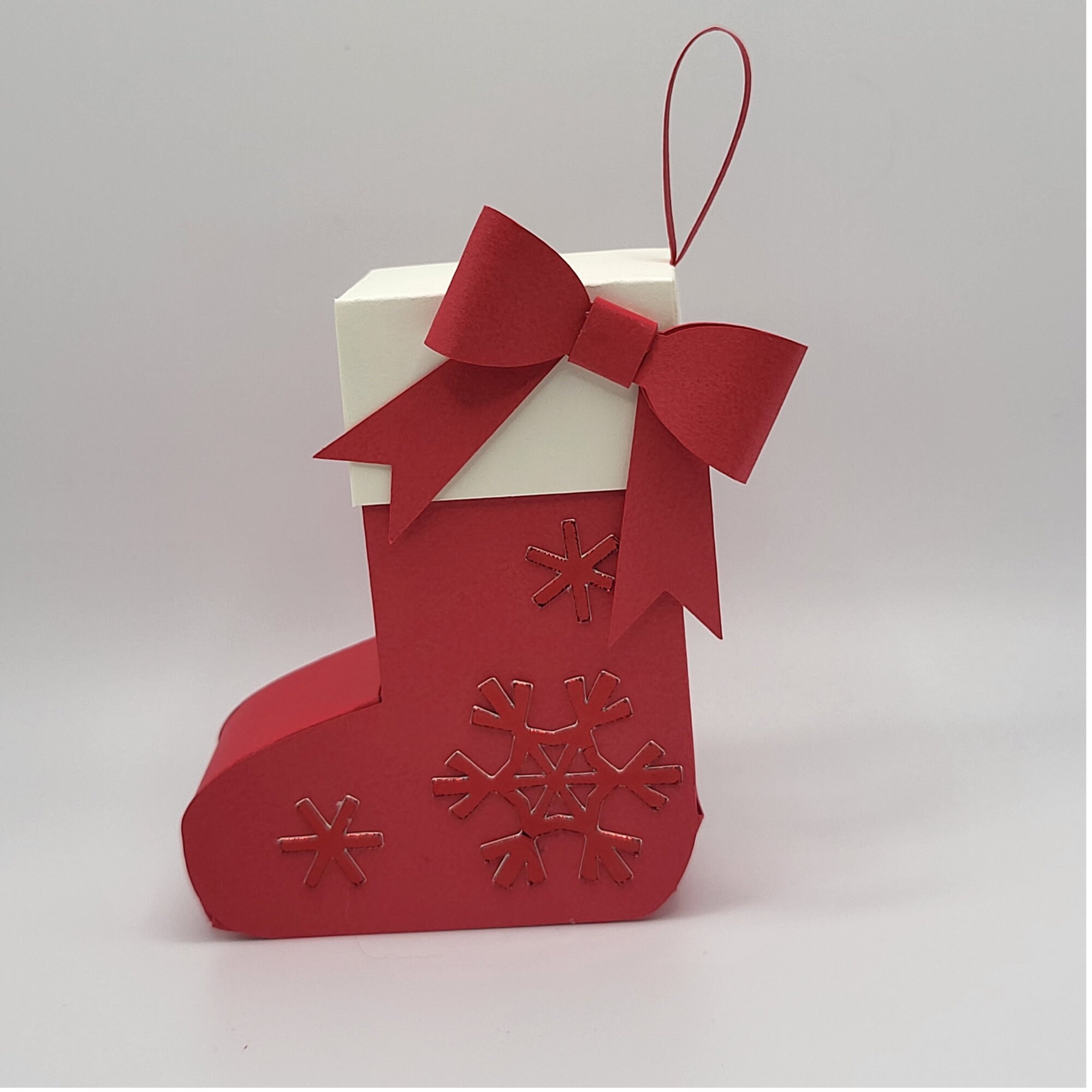 Christmas Stocking Upright Standing Box SVG & PNG DIY Paper Craft ...