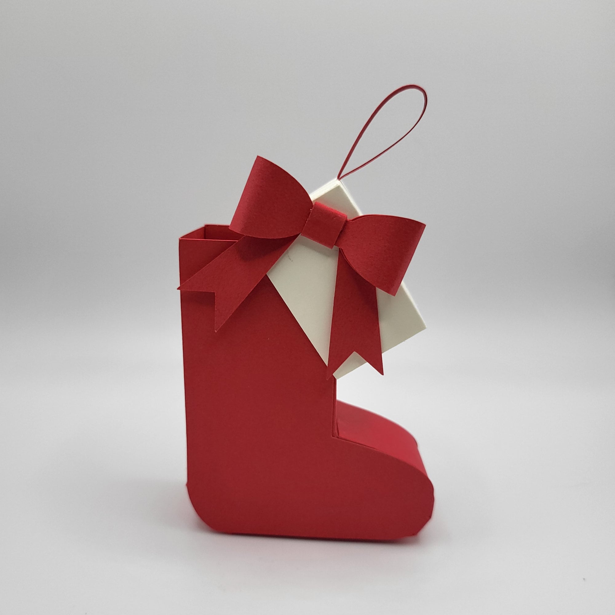 Christmas Stocking Upright Standing Box SVG & PNG DIY Paper Craft ...