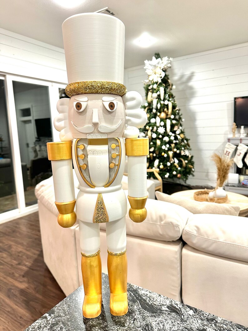 Unfinished White Large 24 Inches 3D Printed Christmas Nutcracker - Etsy