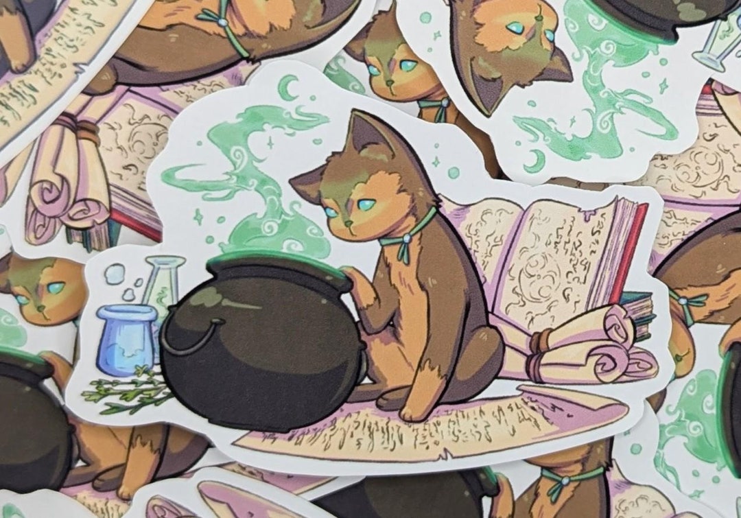 D&D Wizard Cat Sticker - Etsy