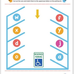 Alphabet Parking Lot: Uppercase and Lowercase - Etsy