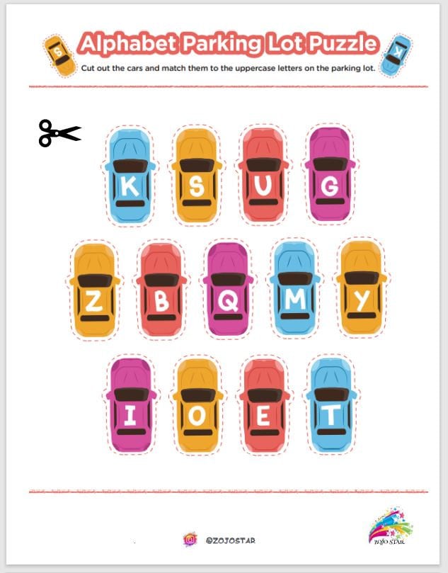 Alphabet Parking Lot: Uppercase and Lowercase - Etsy