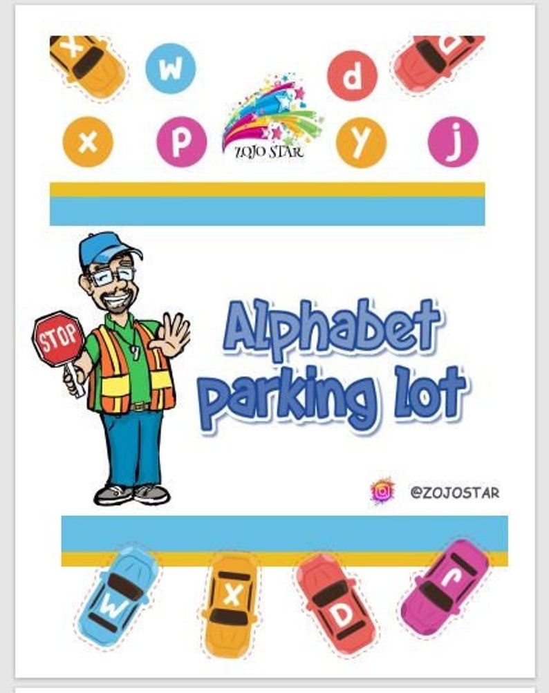 Alphabet Parking Lot: Uppercase and Lowercase - Etsy