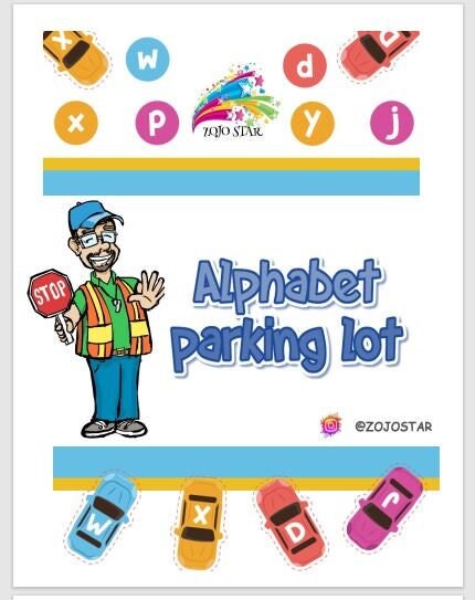 Alphabet Parking Lot: Uppercase and Lowercase - Etsy