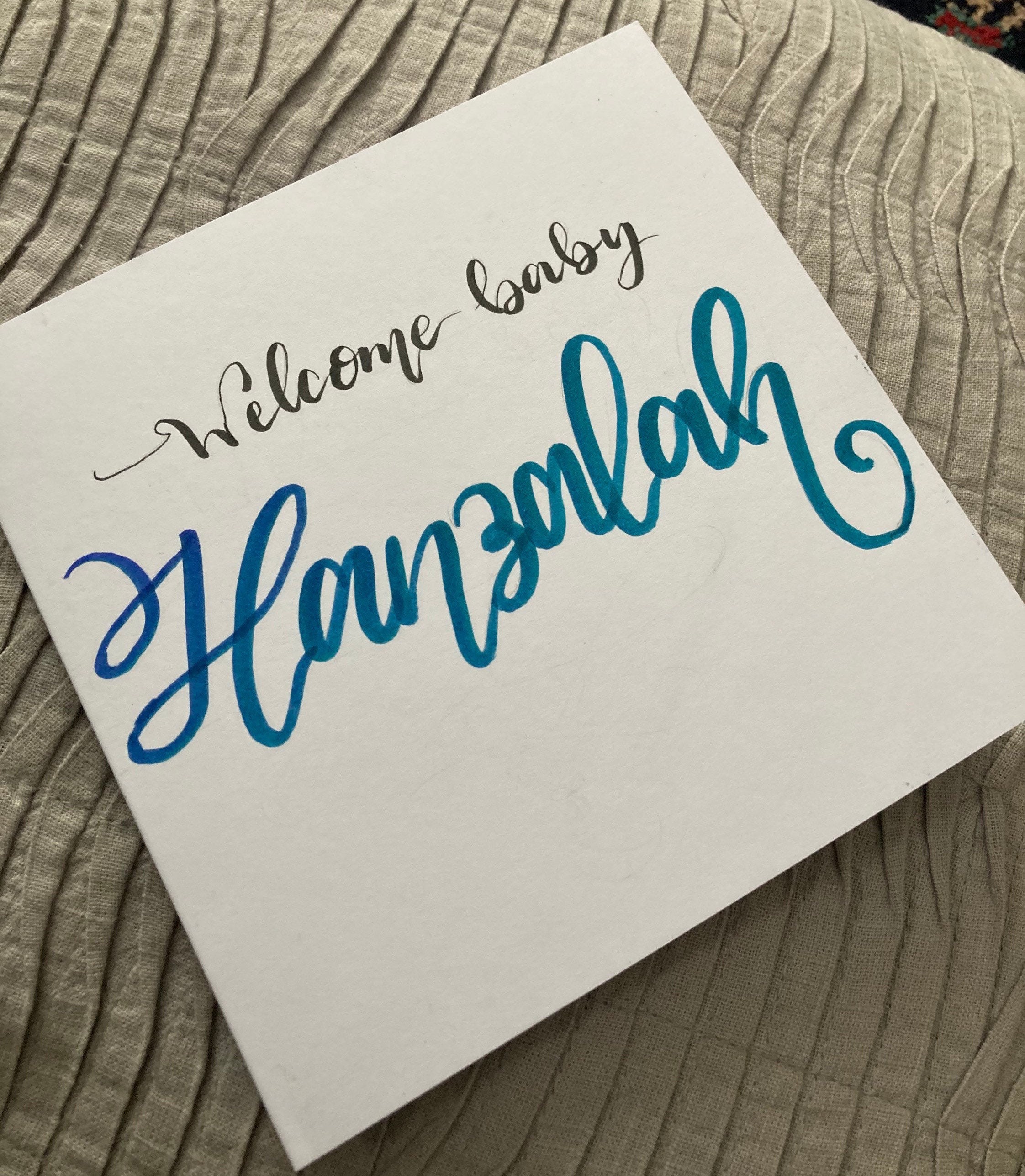 Personalised Handmade Card With Calligraphy in Many Colours - Etsy