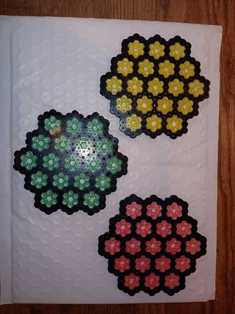 Set of 3 Perler Bead Coasters - Etsy