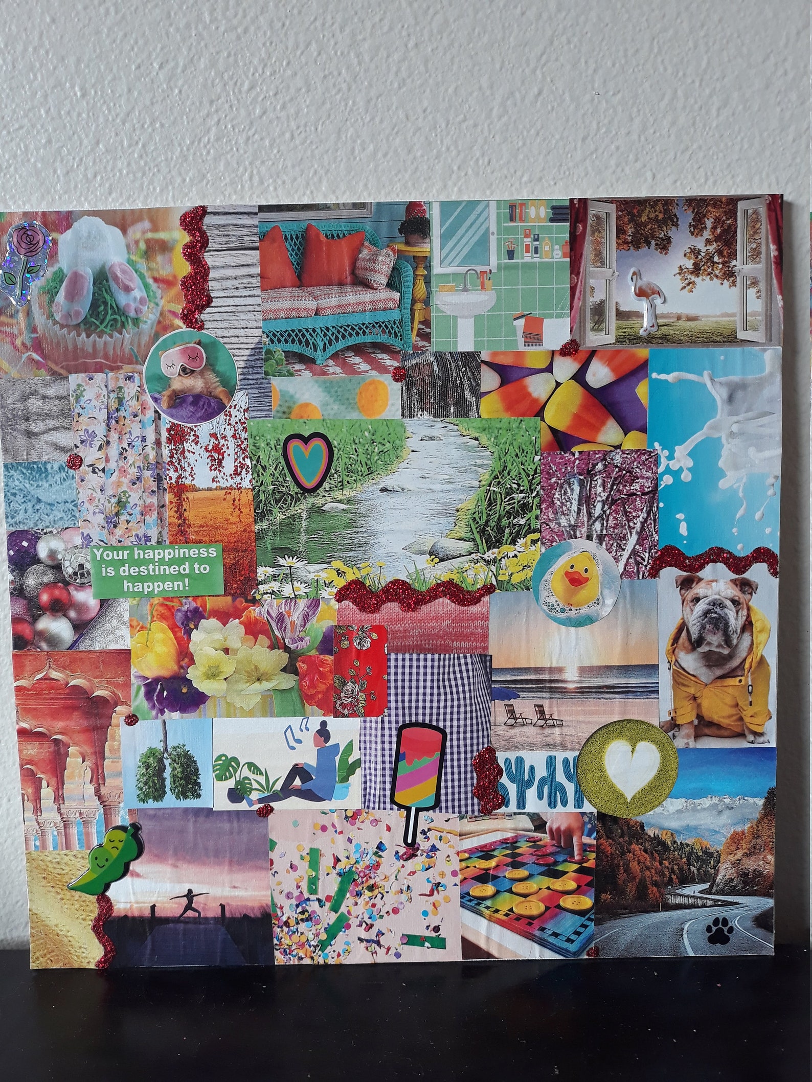 Happiness collage art | Etsy