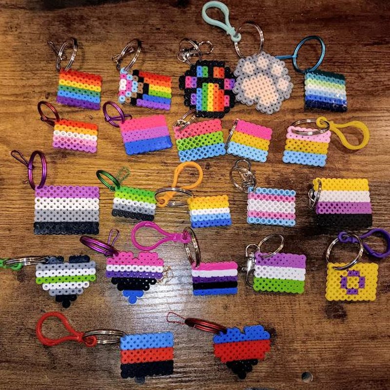 Perler Bead Keychain - Etsy