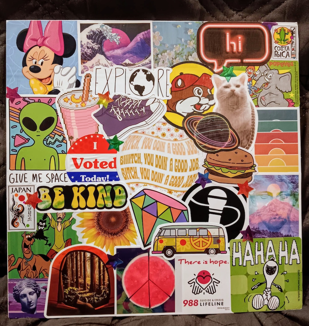 Sticker Collage Art - Etsy