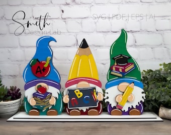 Girl Teacher Gnome SVG File Laser Cut File Glowforge Teacher Gnome SVG ...